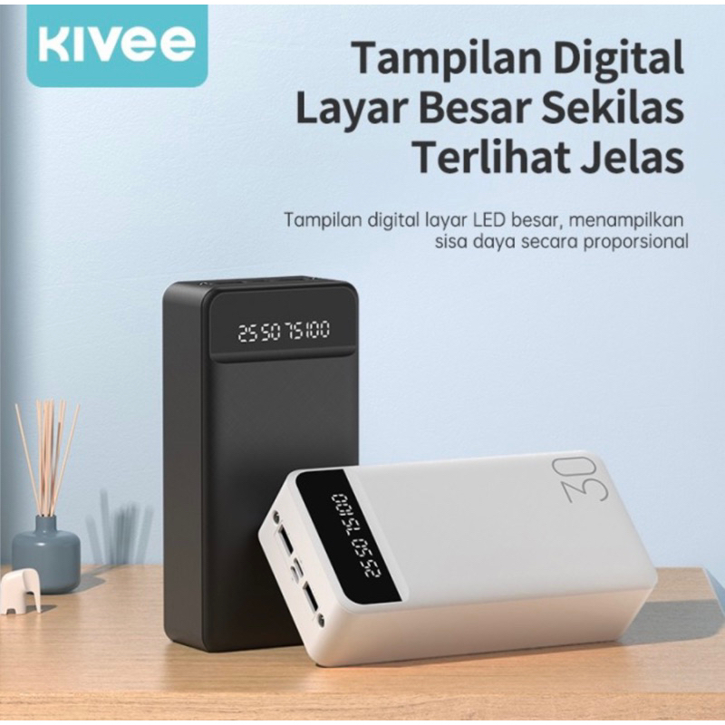 Jual Kivee Powerbank 30000 Mah Kapasitas Nyata Power Bank Fast Charging ...