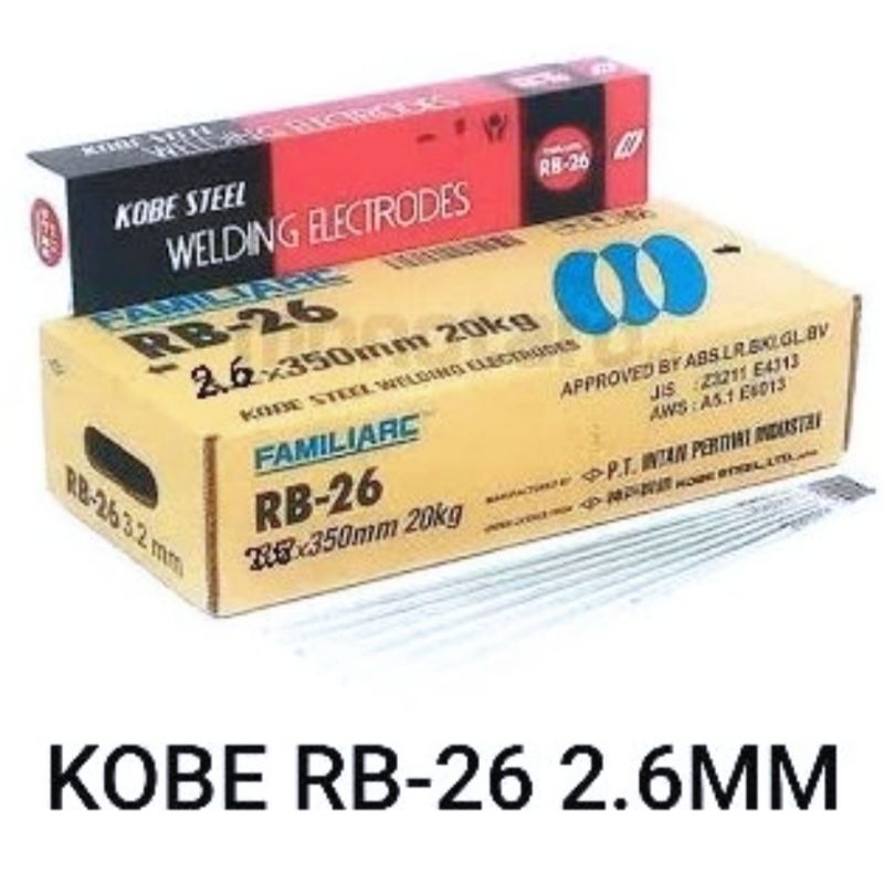 Jual RB-26 KAWAT LAS LISTRIK RB-26 2,6MM KOBE WELDING ELECTRODES KOBE 2,6 MM RB 2,6MM | Shopee ...