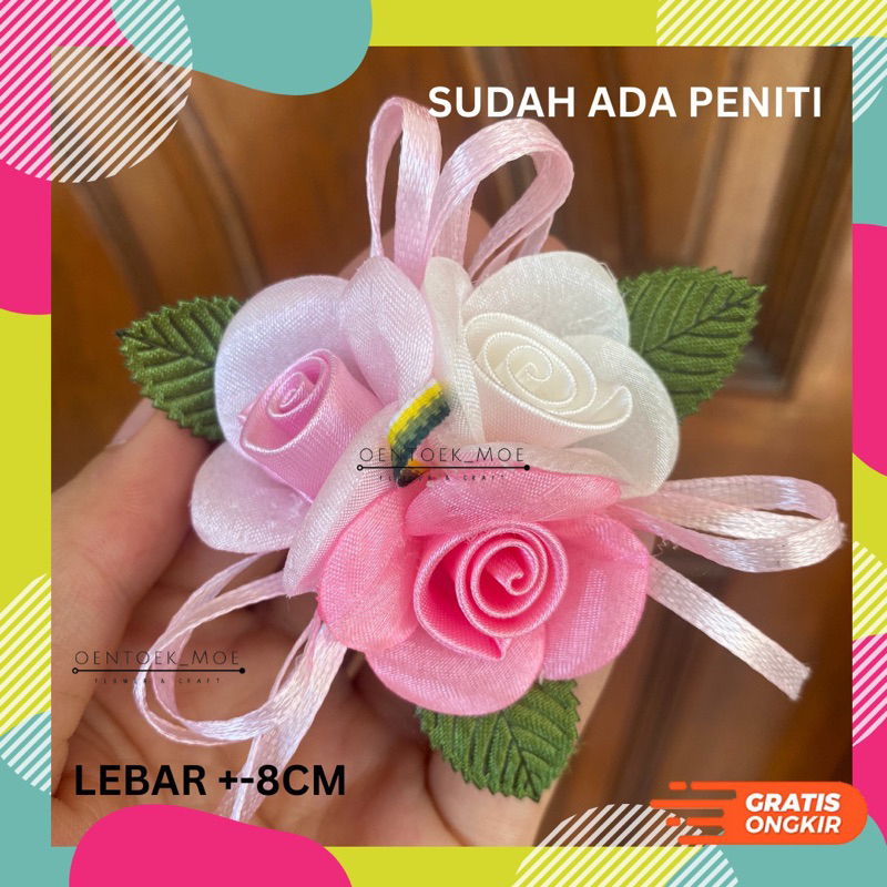 Jual Bunga Dada PINK Bros Korsase Gelang Corsage Bridesmaid Acara ...