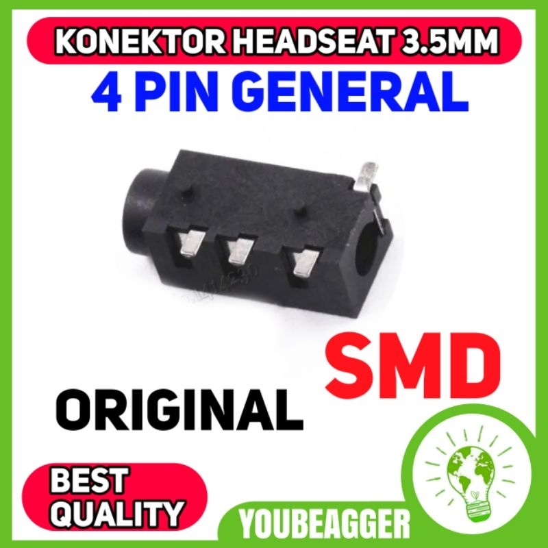 Jual Konektor headphone headseat 3.5mm Female jack audio 4 pin | Shopee ...