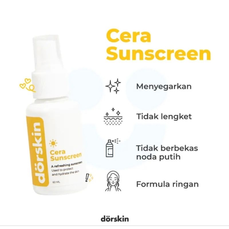 Jual Dorskin Cera Sunscreen Spray 60ml [READY FREE ACNEPATCH] | Shopee ...