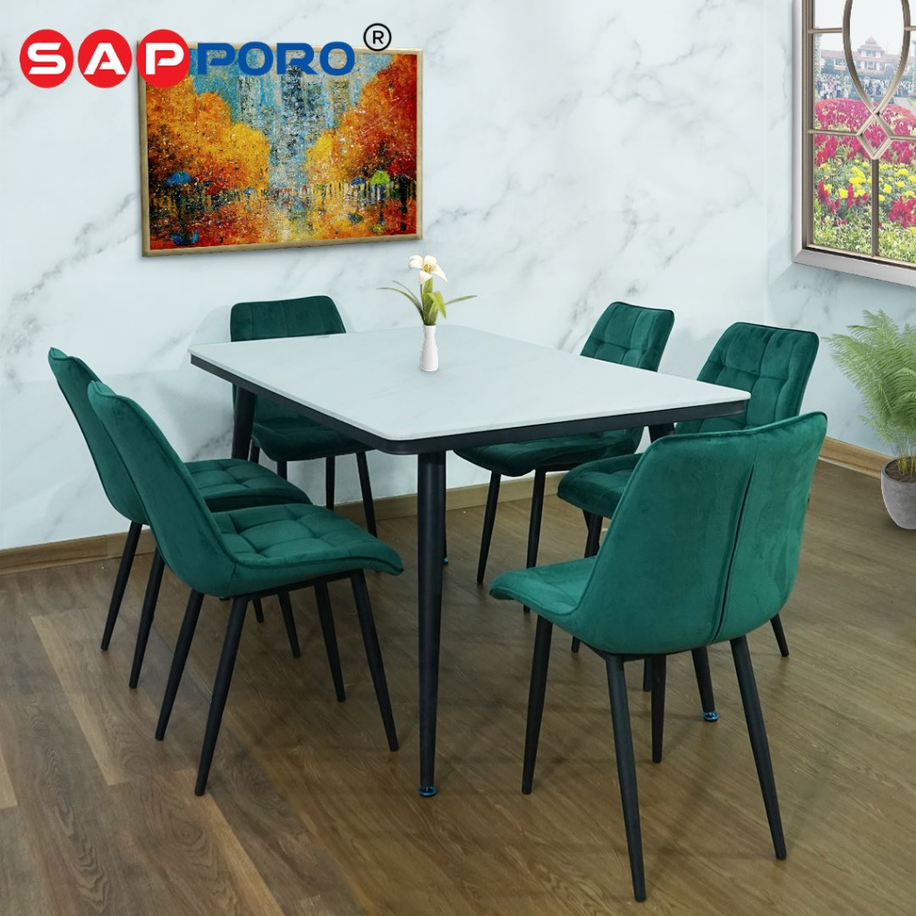Jual SAPPORO CASTELLO - Meja Makan Set Marmer | Dining Set Marmer ...