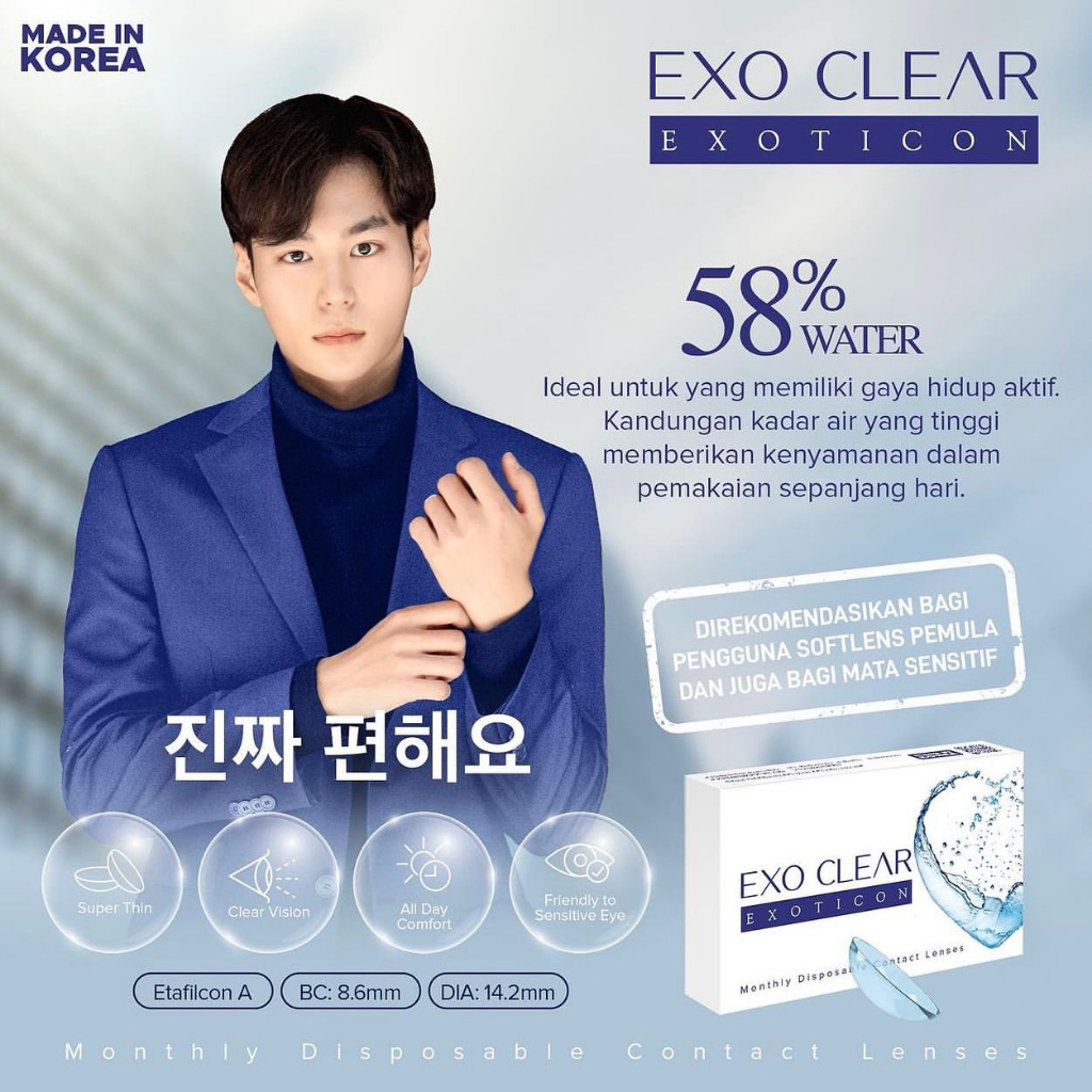 Jual SOFTLENS EXO CLEAR 14,2 MM BY EXOTICON FREE LENSCASE / SOFLEN ...