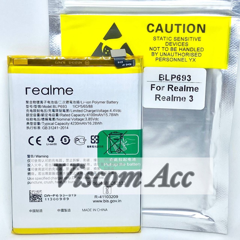 Jual Baterai Oppo Realme 3 /blp693 original 693 | Shopee Indonesia