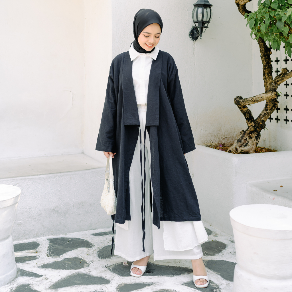 Jual Lozy Hijab - Nala Outer (Outer Coat Muslim Linen) | Shopee Indonesia