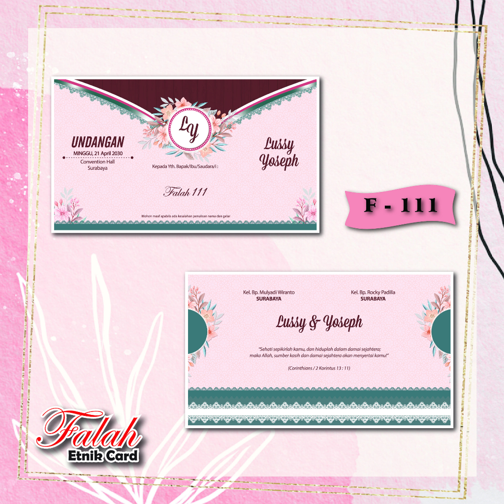 Jual Blanko Undangan Pernikahan Falah code F 111 wedding simple murah ...
