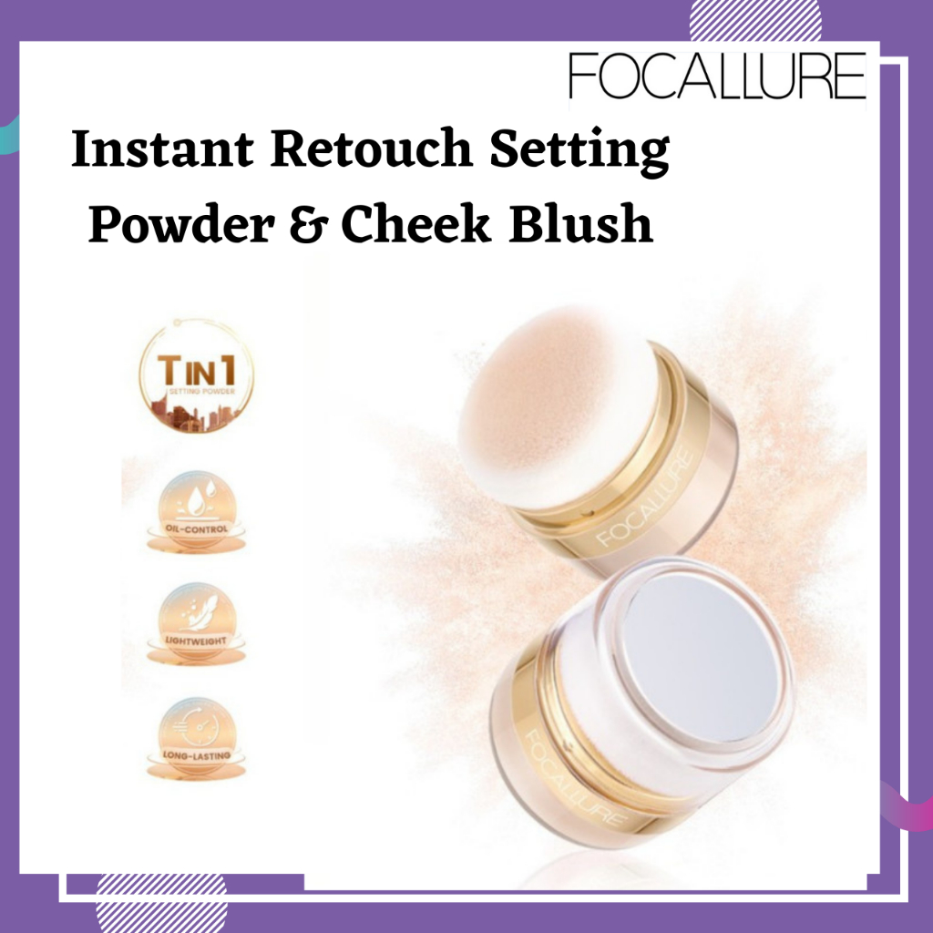 Jual Focallure Instant Retouch Setting Powder & Cheek Blush | Shopee ...