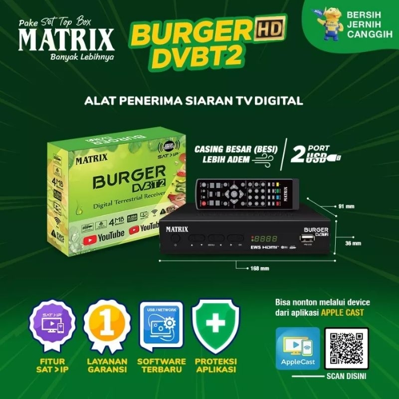 Jual Set Top Box Matrix Burger/STB Matrix Burger siaran digital DVB-T2 | Shopee Indonesia