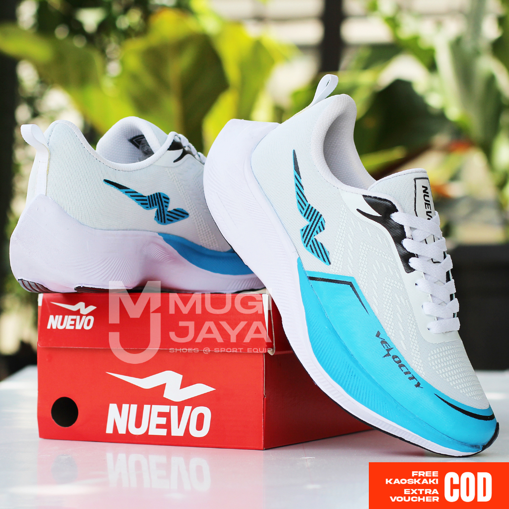 Jual SEPATU LARI NEW NUEVO VELOCITY PUTIH BIRU SNEAKERS RUNNING PRIA ...