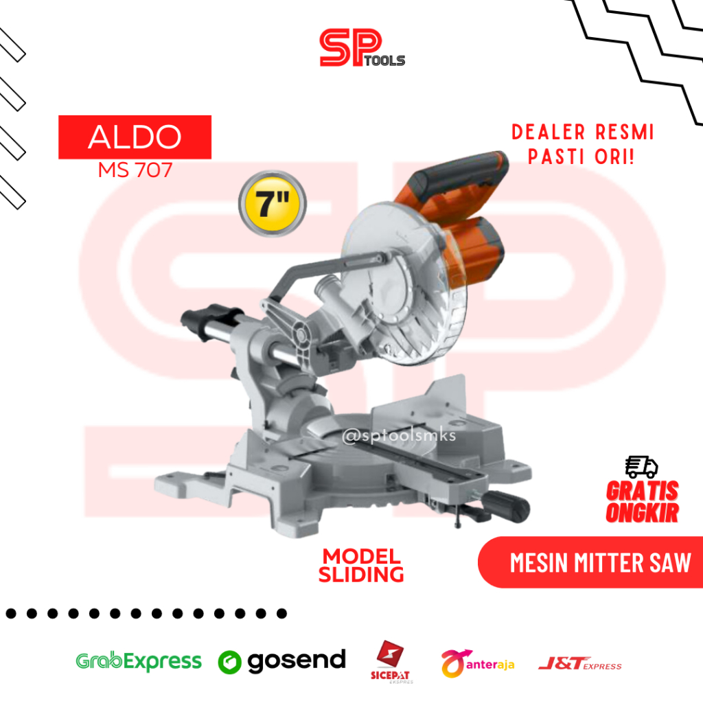 Jual MESIN MITER SAW 7" 7 INCH SLIDING ALDO 707 / POTONG ALUMINIUM / KAYU | Shopee Indonesia