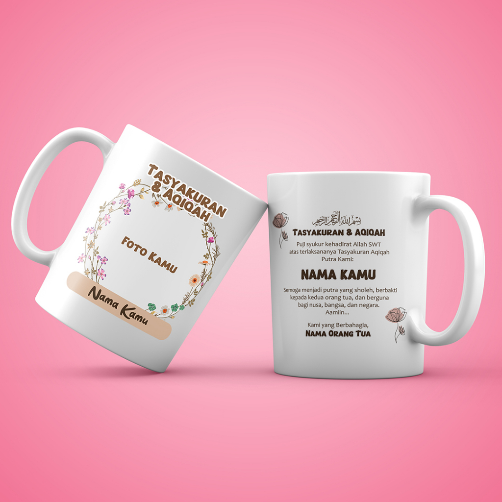 Jual TASYAKURAN / MUG CUSTOM AQIQAH / CETAK MUG MURAH / SOUVENIR CANTIK ...