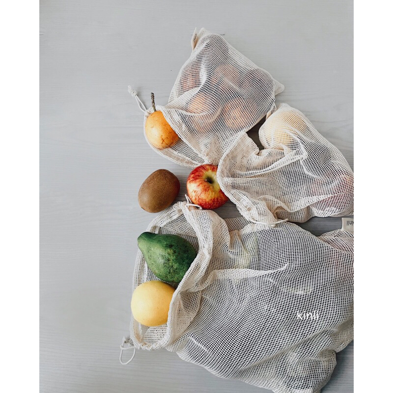 Jual cotton mesh bag biodegradable reusable grocery bag eco friendly ...