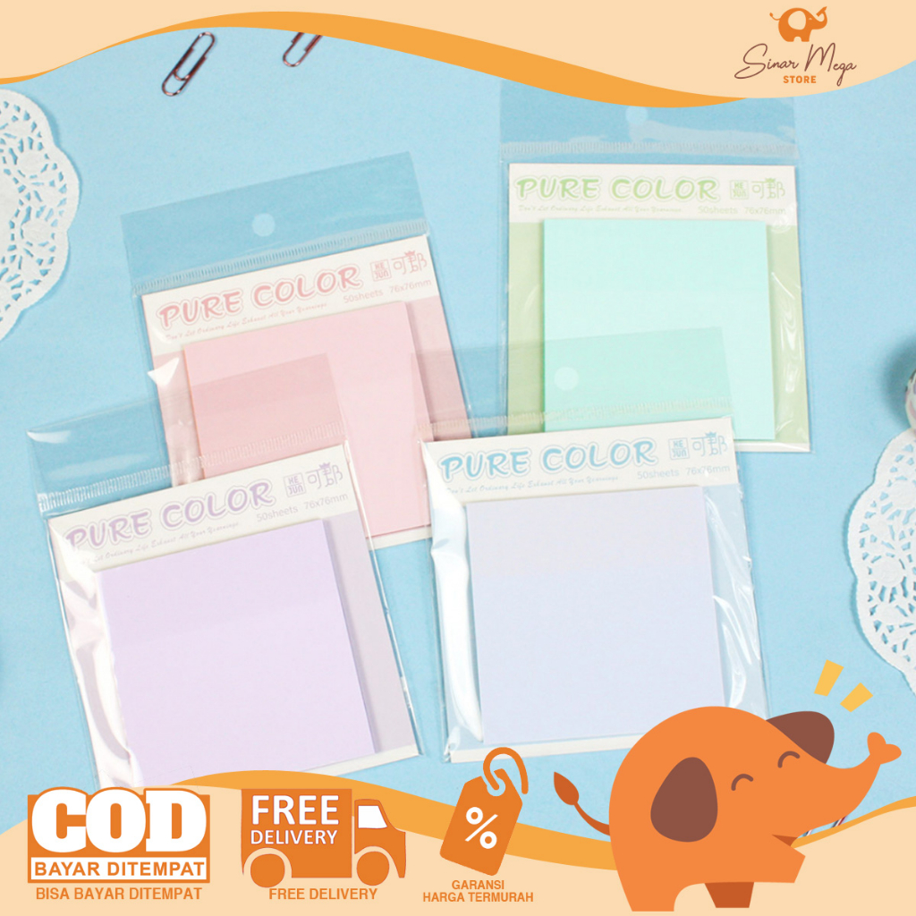 Jual Pure Color Transparent PET Sticky Notes / Sticky Notes Tempel ...
