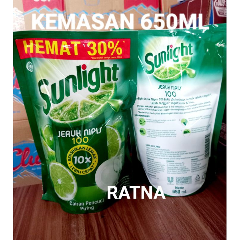 Jual CAIRAN PENCUCI PIRING SUNLIGHT JERUK NIPIS 650ml | Shopee Indonesia