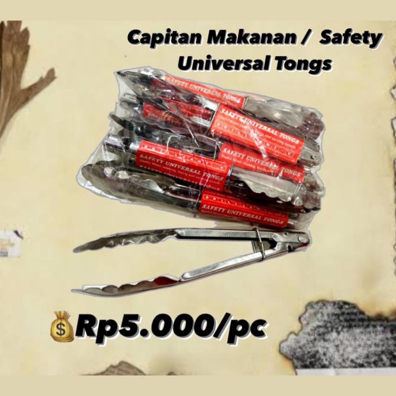 Jual CAPITAN MAKANAN | STAINLESS SAFETY UNIVERSAL TONGS | Shopee Indonesia