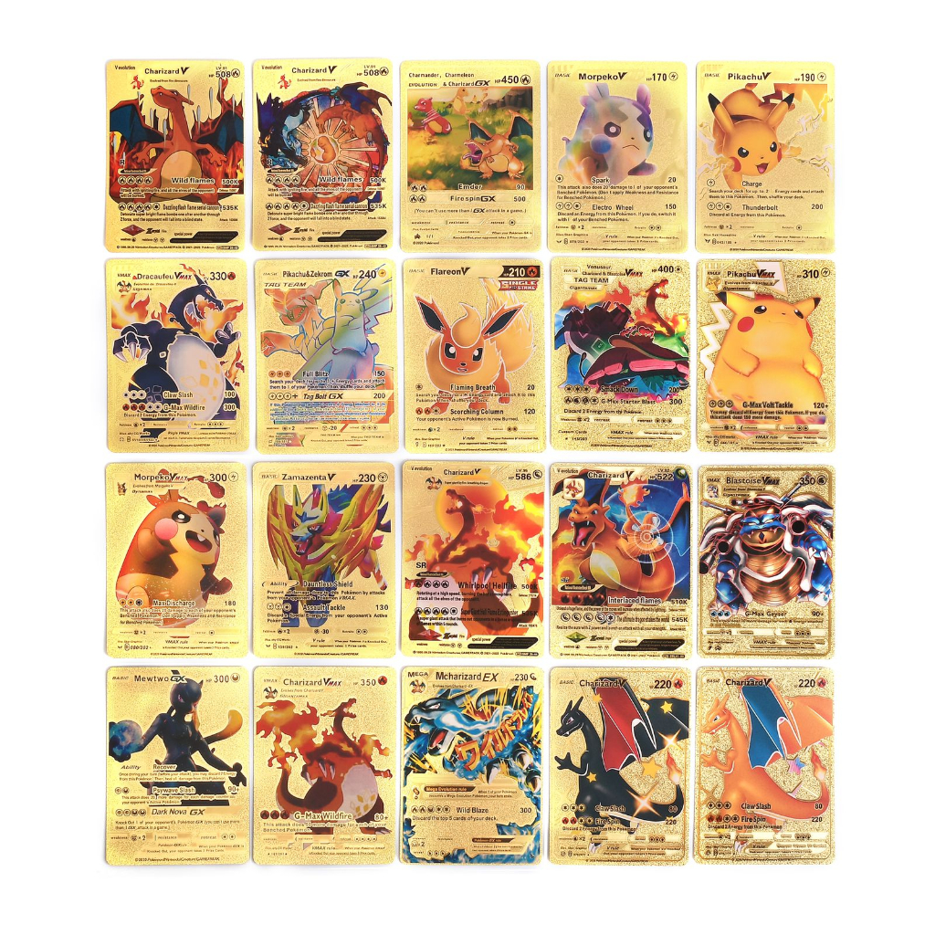 Jual Kartu Pokemon Trading Card Pikachu Charizard Gold Silver Black Bahasa InggriS | Shopee ...