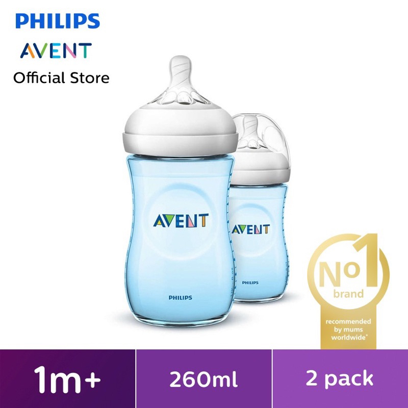 Jual Avent Bottle Natural Blue Twin 260ml | Shopee Indonesia