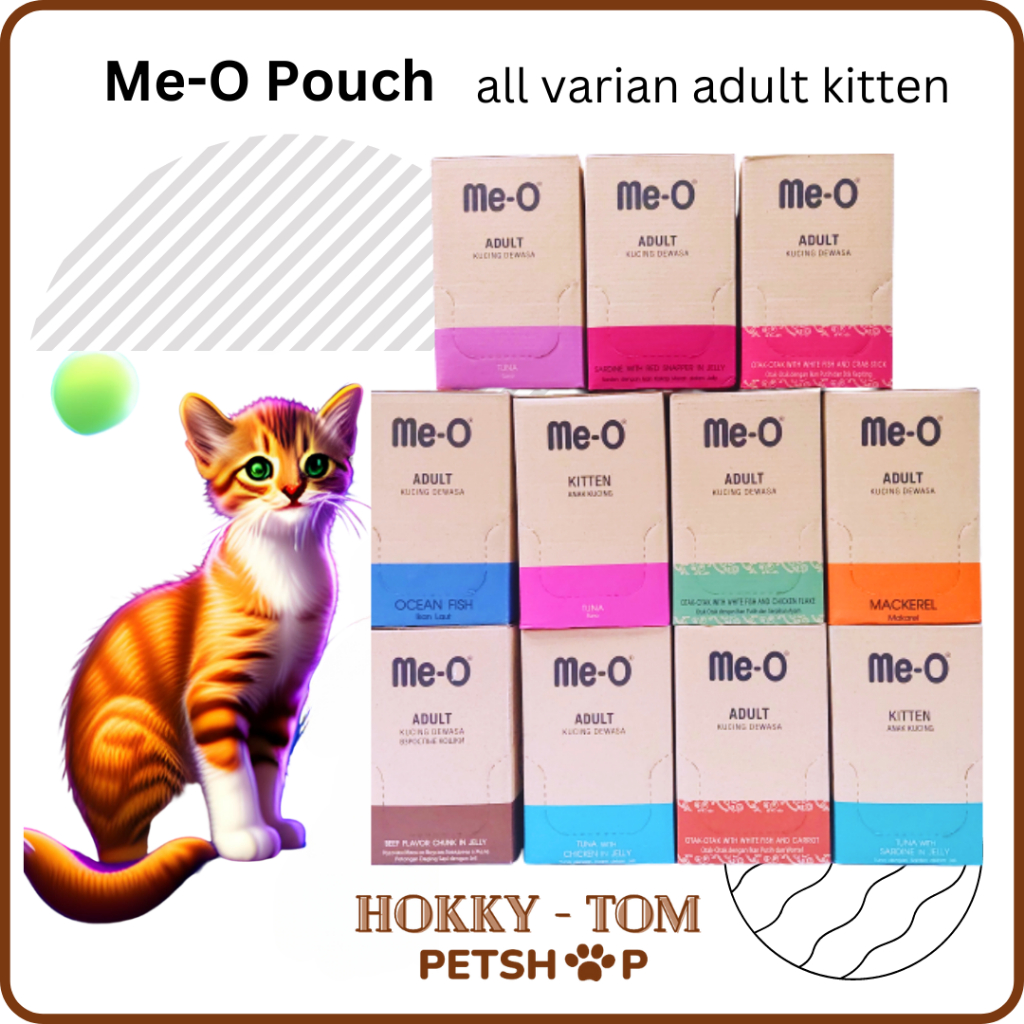 Jual Me-O pouch meo wet cat food adult / kitten / makan kucing dewasa ...