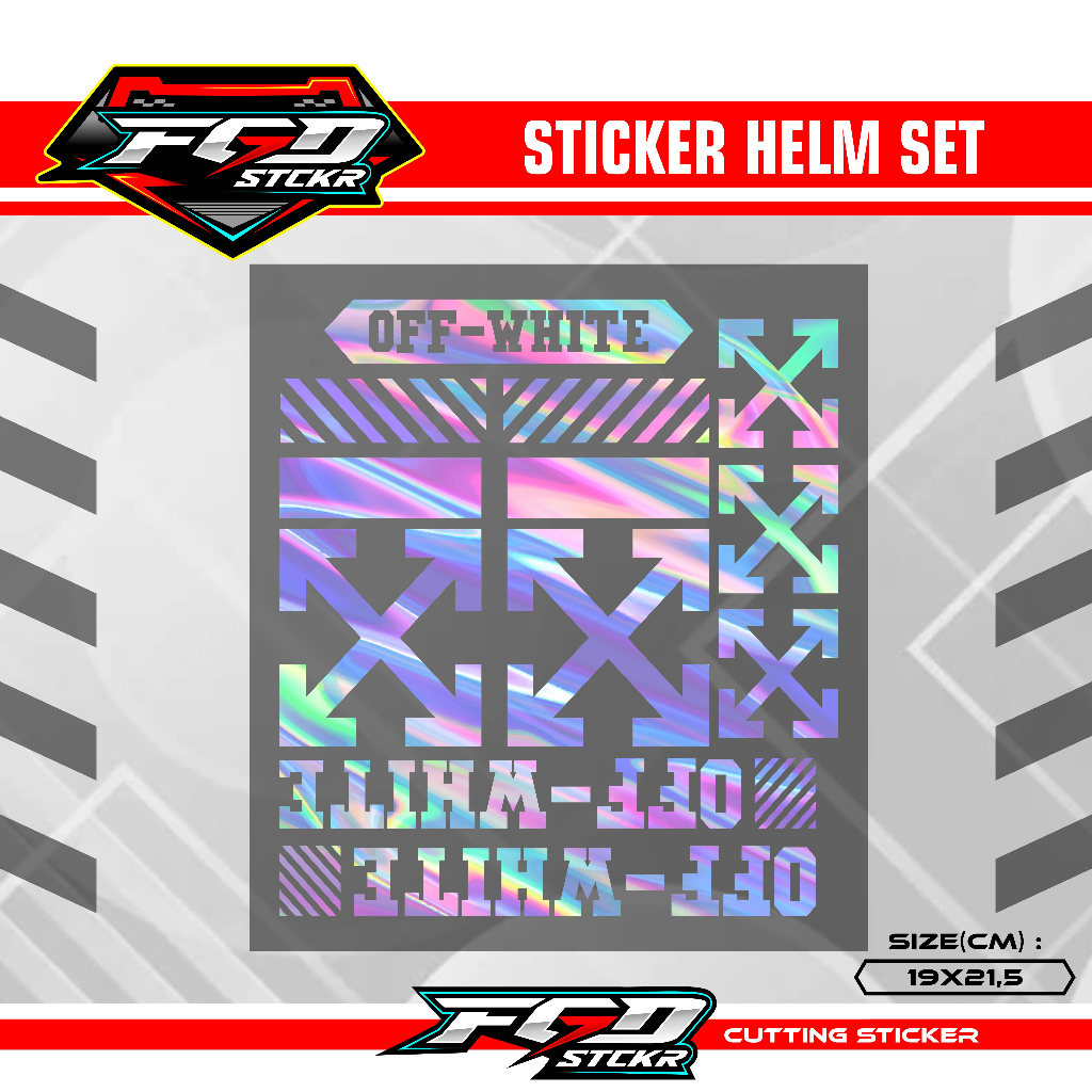 Jual STIKER HELM - CUTTING STIKER OFF WHITE SET HELM (PREMIUM+TERMURAH) | Shopee Indonesia