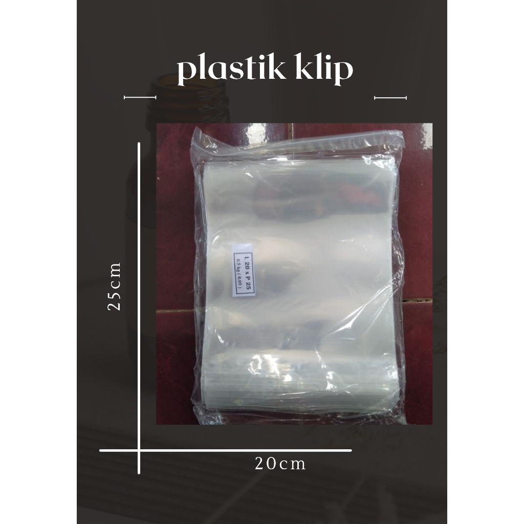 Jual Plastik Klip PP bening ukuran 20x25 ketebalan 90 micron (0.09 ...