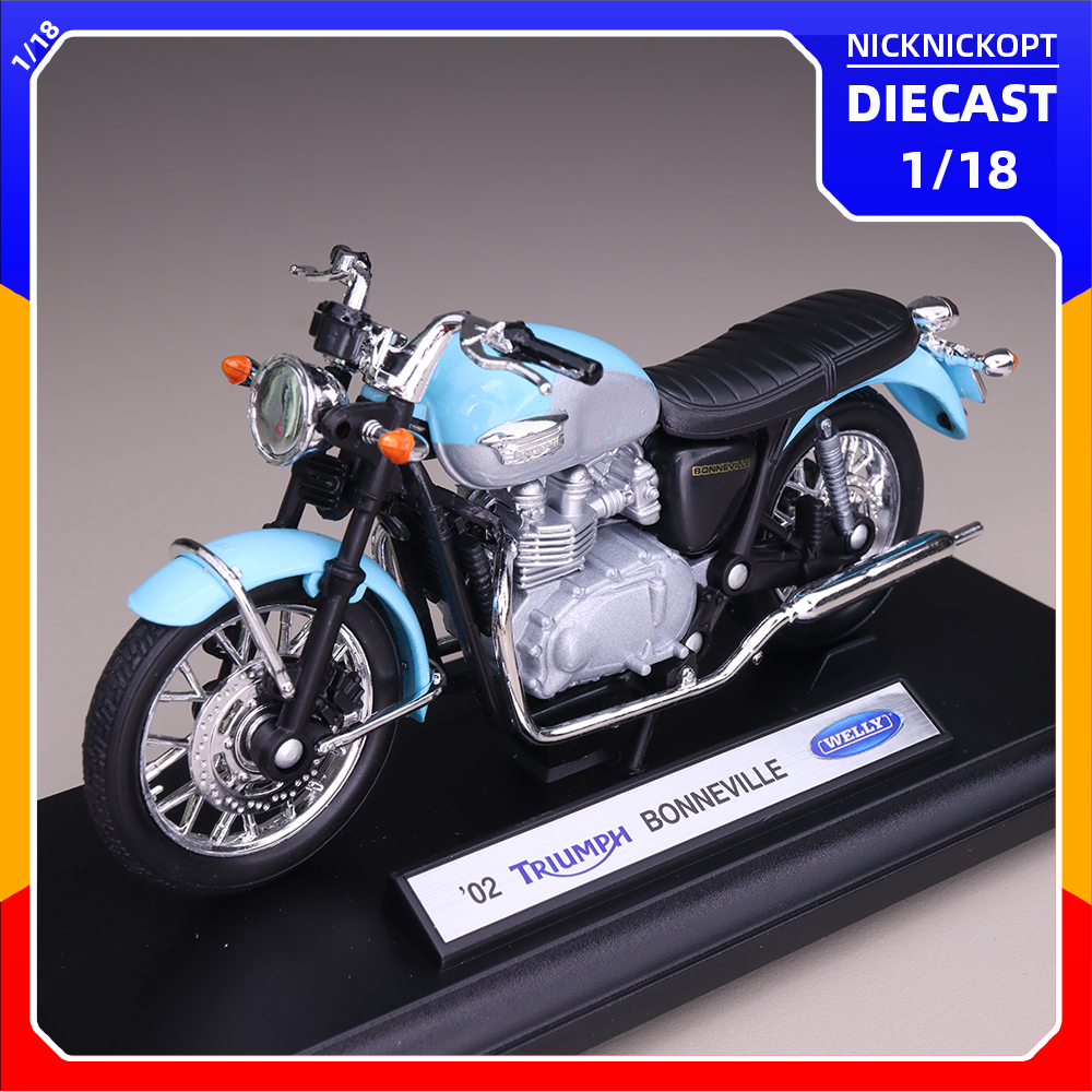 Jual Miniatur Motor Welly Triumph 2002 Bonneville Skala 1:18 Diecast ...