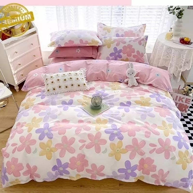 Jual Sprei Motif Bunga Terbaru Free Set Sarung Bantal dan Guling ...