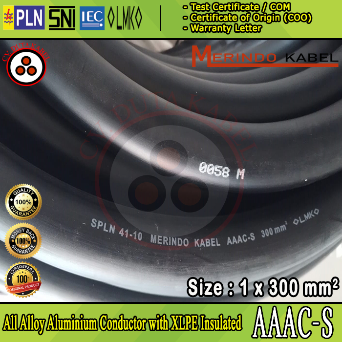 Jual Kabel AAAC-S 1x300 mm2 MERINDO /A3CS/1 x 300 mm2/1x300mm2/300 mm2/300mm | Shopee Indonesia