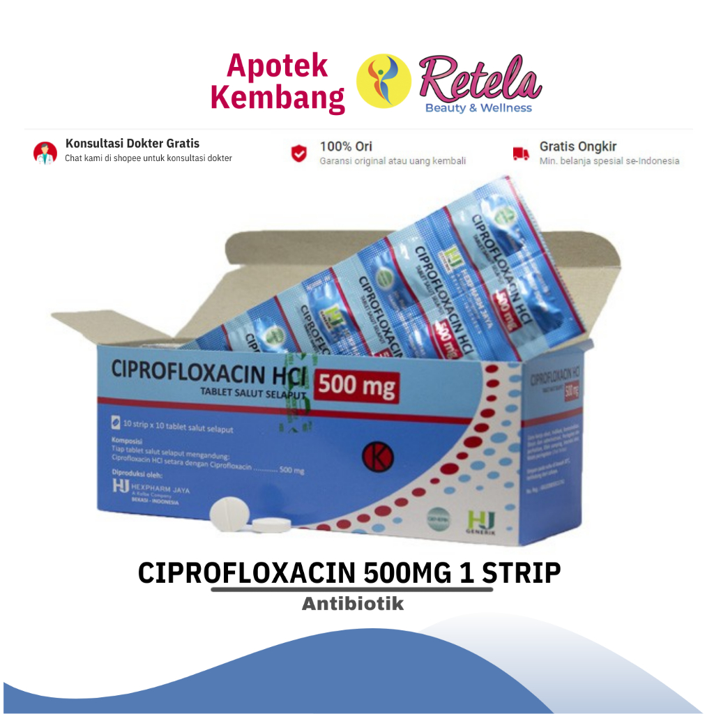 Jual CIPROFLOXACIN 500MG 1 STRIP 10 TABLET | Shopee Indonesia