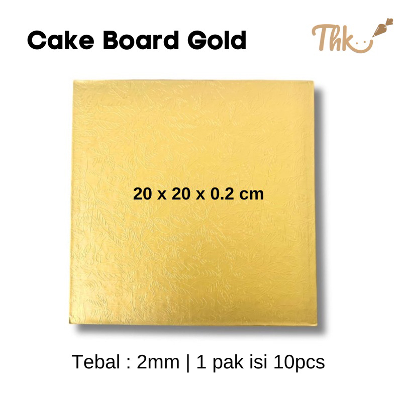 Jual Tatakan Alas Kue Nicole Tart Cake Board KOTAK Gold Emas Ukuran 20 ...