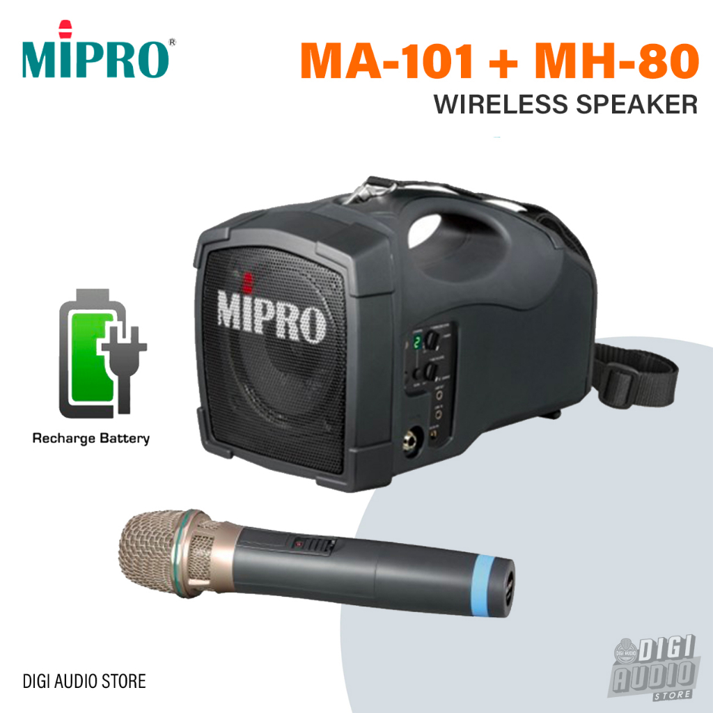 Jual Speaker Portable & Mic Wireless - Batre Charger Cas MIPRO MA101 MH80 Microphone Mikrofon ...