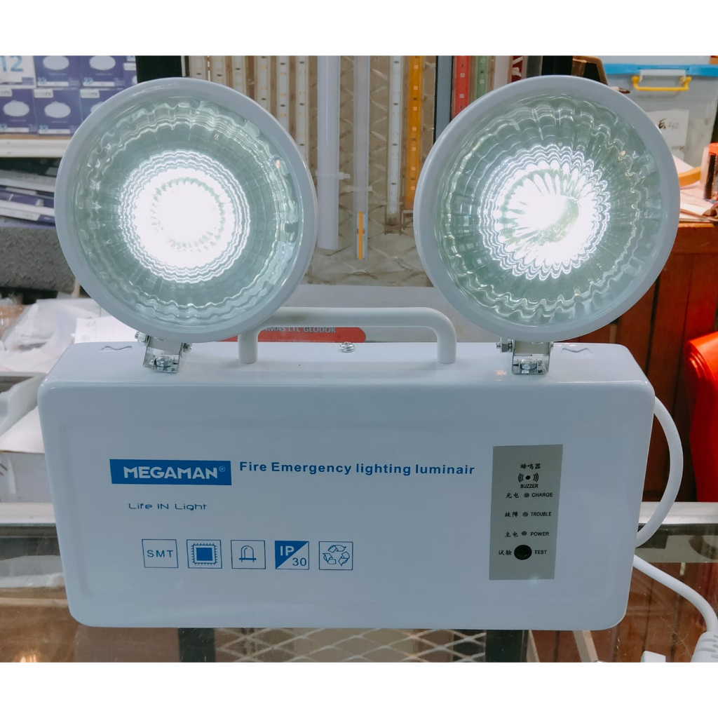 Jual LAMPU LED EMERGENCY 2X3W MEGAMAN LAMPU DARURAT LED EMERGENCY DUA ...