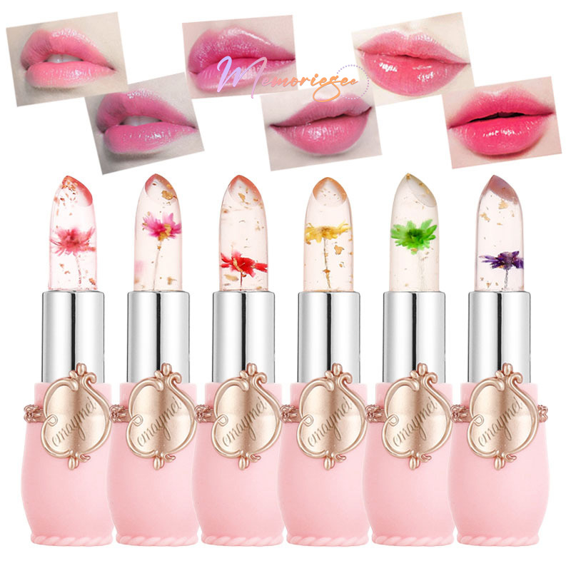 Jual COD&Ready Lipstick Jelly Transparant Moisturizing Lipstik Bunga ...