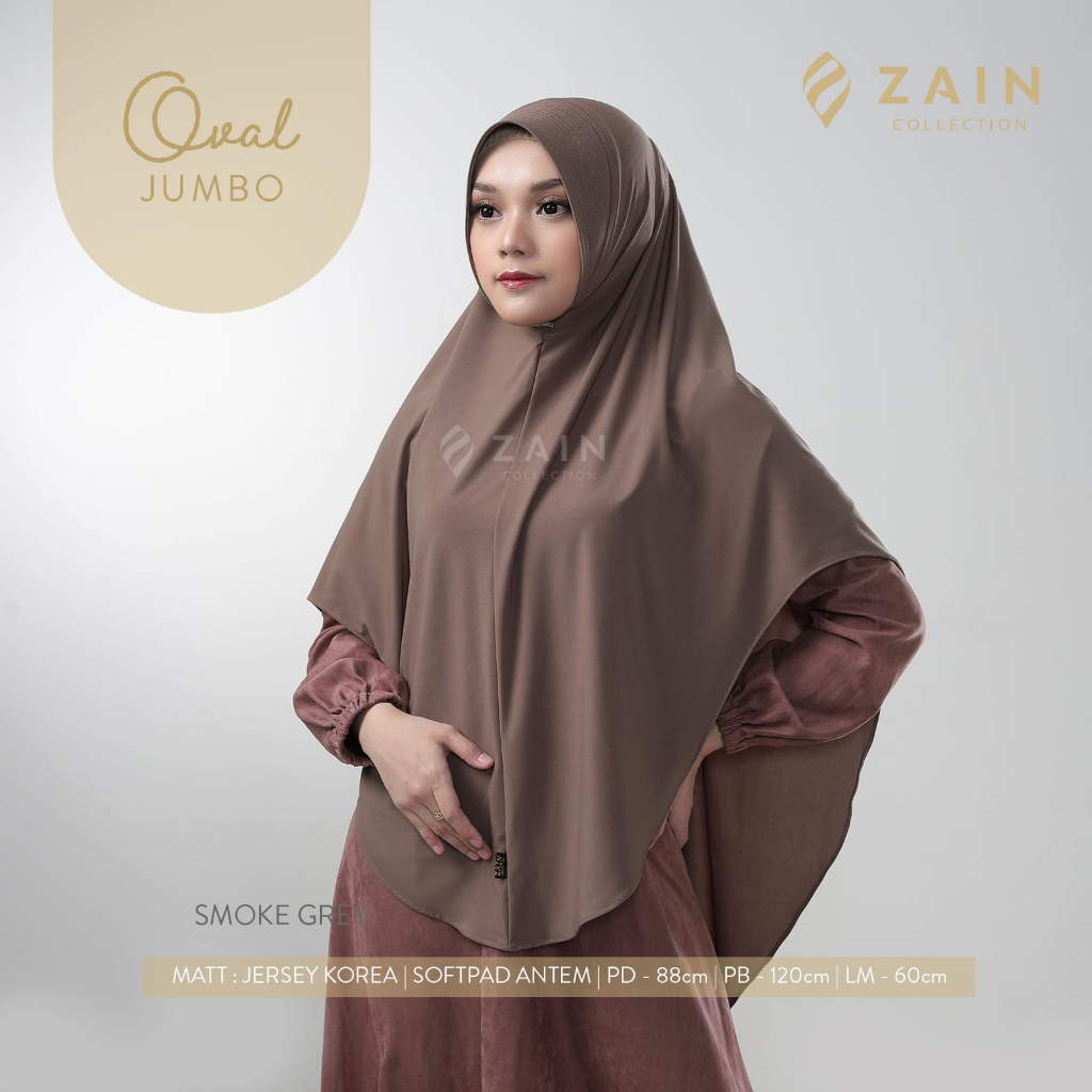 Jual Oval Jumbo - Jilbab Khimar Instan Syari Oval Jumbo Ori Zain Collection | Shopee Indonesia