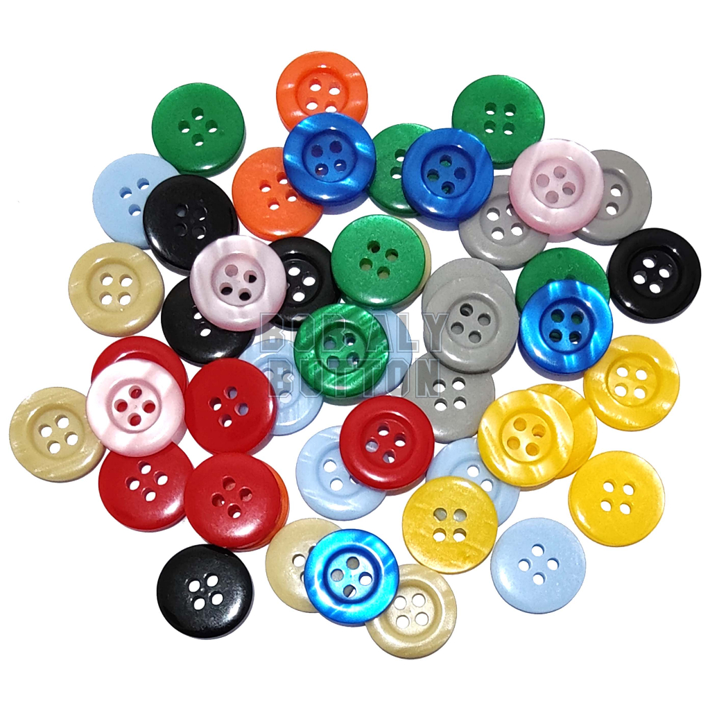 Jual Kancing Plastik Warna Warni / Kancing Jas Kecil 15 mm 12 Pcs ...
