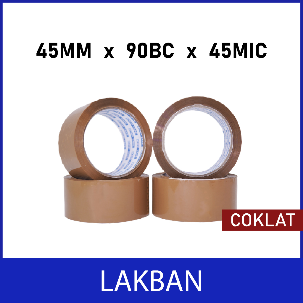 Jual LAKBAN COKELAT 90YARD | LAKBAN BENING 90YARD BC X 45MM | Shopee Indonesia