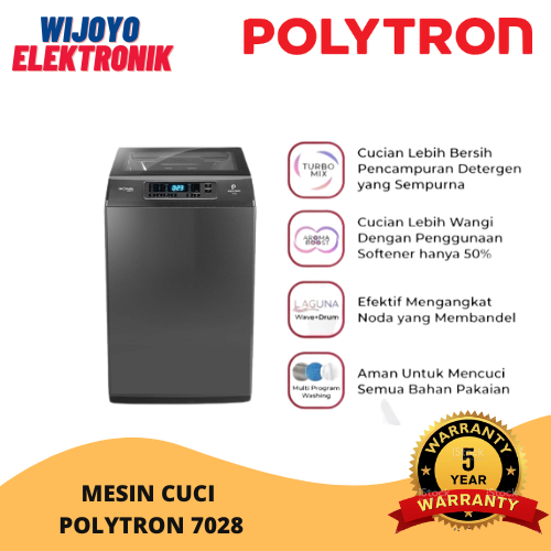 Jual POLYTRON Mesin Cuci 1 Tabung Zeromatic Laguna Hijab 7 KG PAW 7028 | Shopee Indonesia