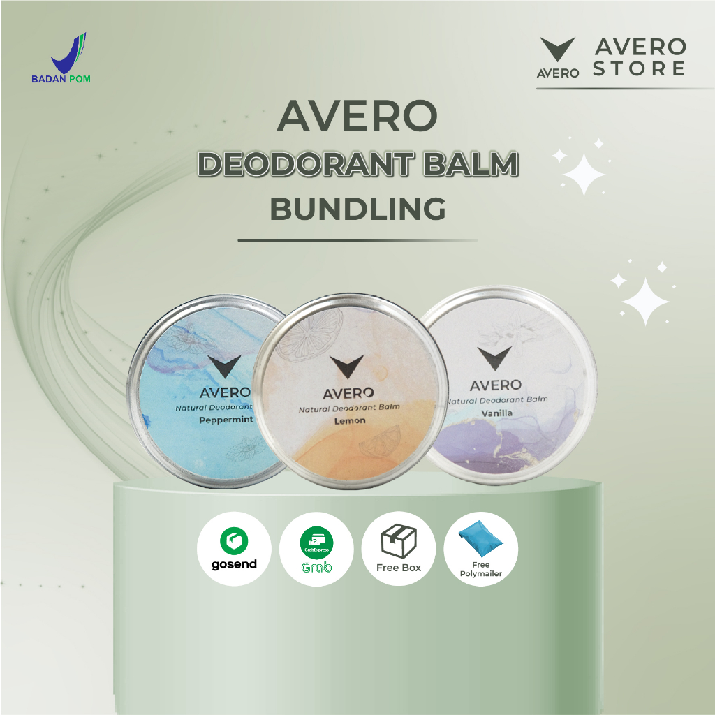 Jual AVERO Paket Hemat Get 3pcs Solid Deo Balm Tanpa Alkohol, Alumunium ...
