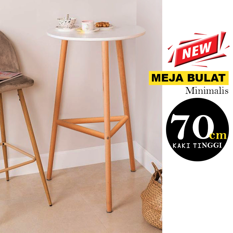 Jual MEJA BULAT MINIMALIS TINGGI KAKI 70CM (LENGKAP) | Shopee Indonesia