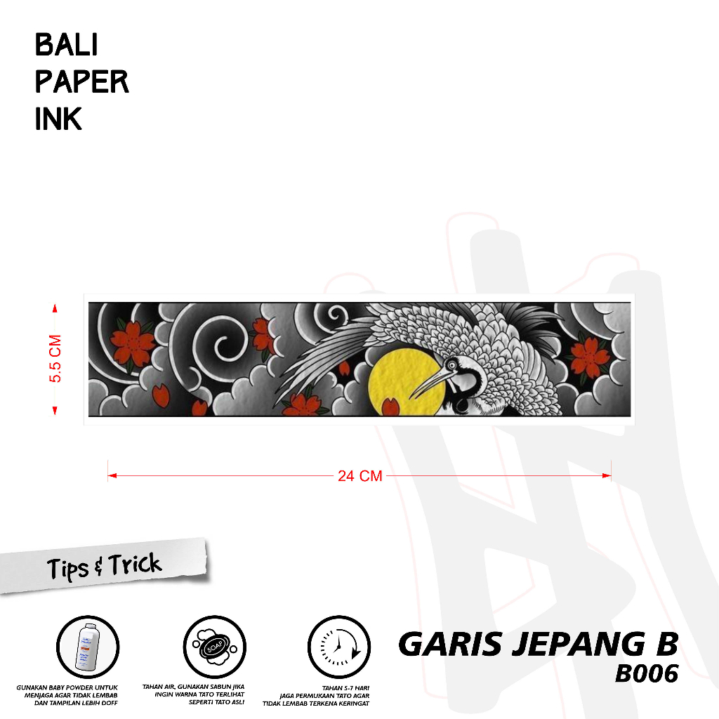 Jual Tato Garis Jepang B006 - Basic Temporary Tattoo - By Bali Paper Ink | Shopee Indonesia