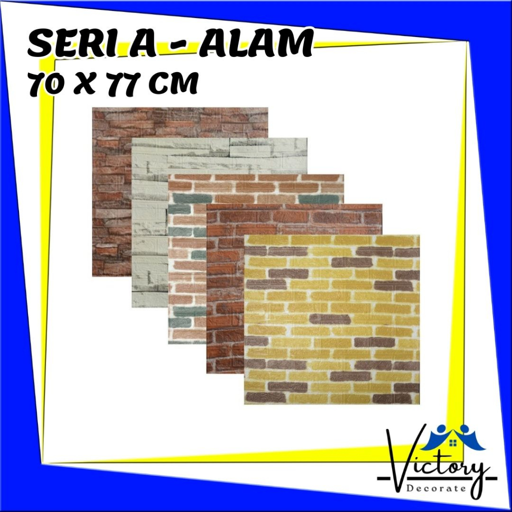 Jual [SERI A ALAM] WALLFOAM TERMURAH Wallpaper Foam Stiker 3D Corak ...