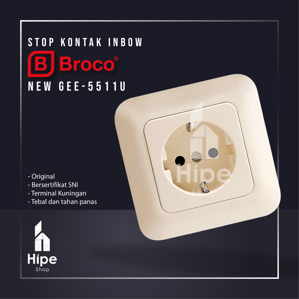 Jual Stop Kontak Inbow IB Broco New Gee-5511U In Bow Tanam | Shopee ...