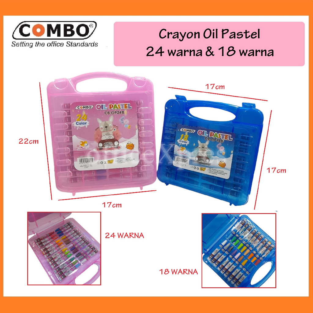 Jual Krayon 18 Warna / Krayon 24 Warna / Crayon Oil Pastel Besar Combo ...