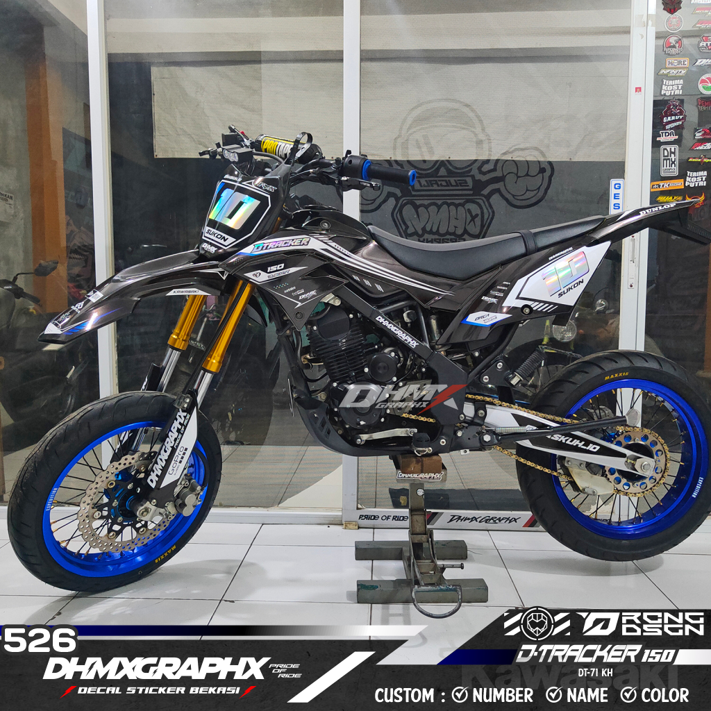 Jual DHMX Decal Sticker D Tracker D-Tracker 150 (DT-71 KH) kombinasi krom | Shopee Indonesia