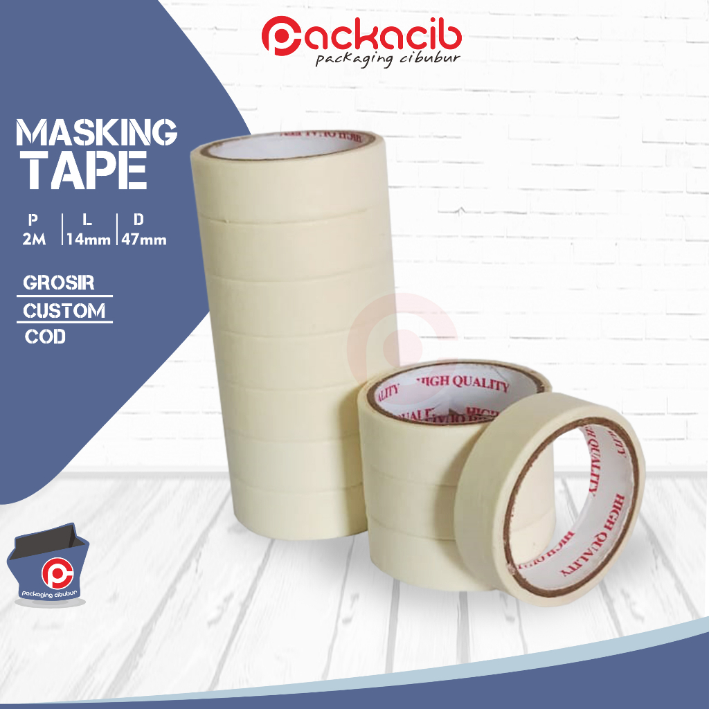 Jual Masking Tape 14mm (isi 10pcs) | Lakban Kertas | Masking Tape ...