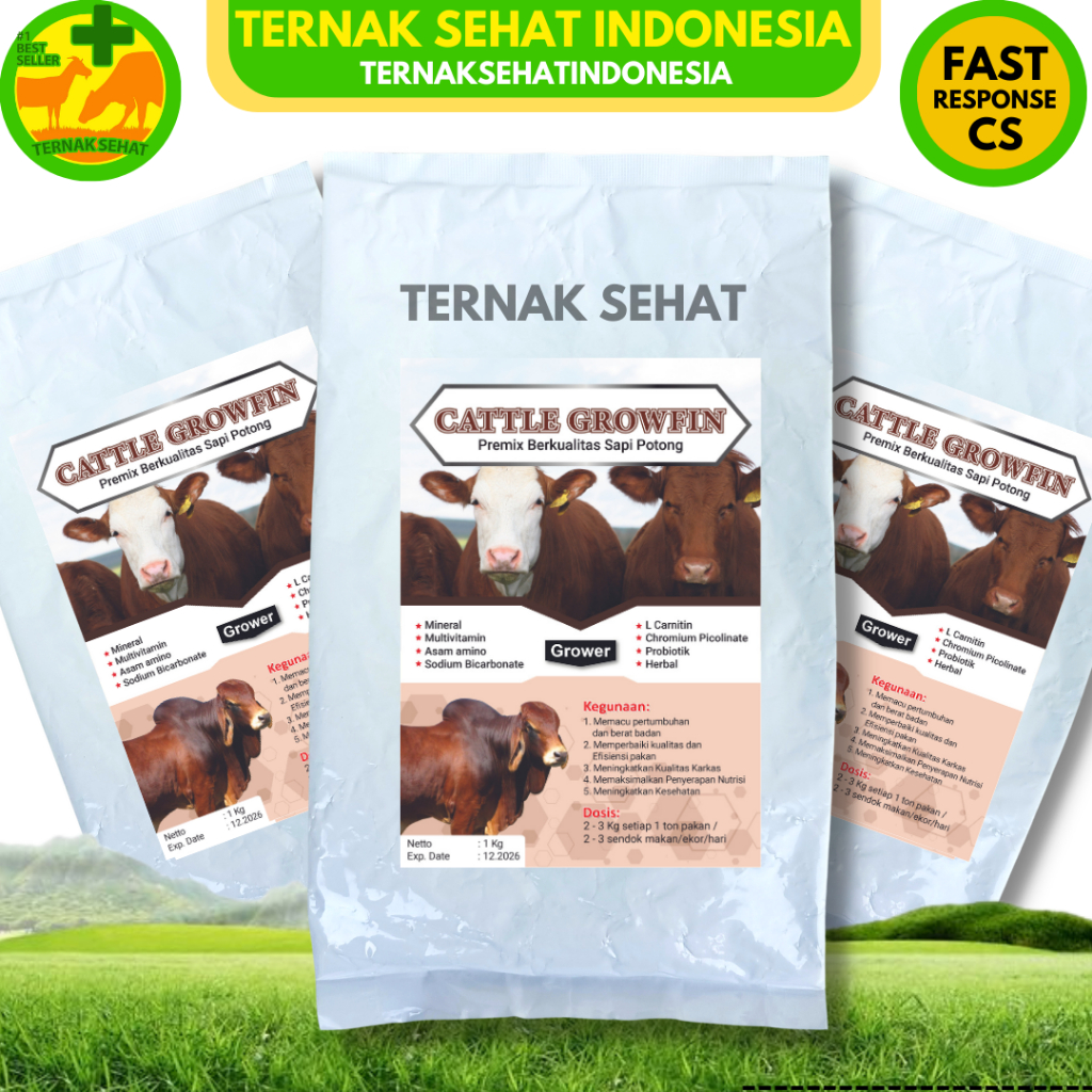 Jual CATTLE GROWFIN 1 KG - Premix Sapi Penggemukan Grower dan Finisher Joss | Shopee Indonesia