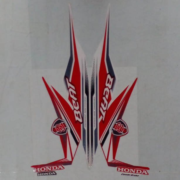 Jual stiker striping honda beat cbs 2019 putih merah lis body standar ...