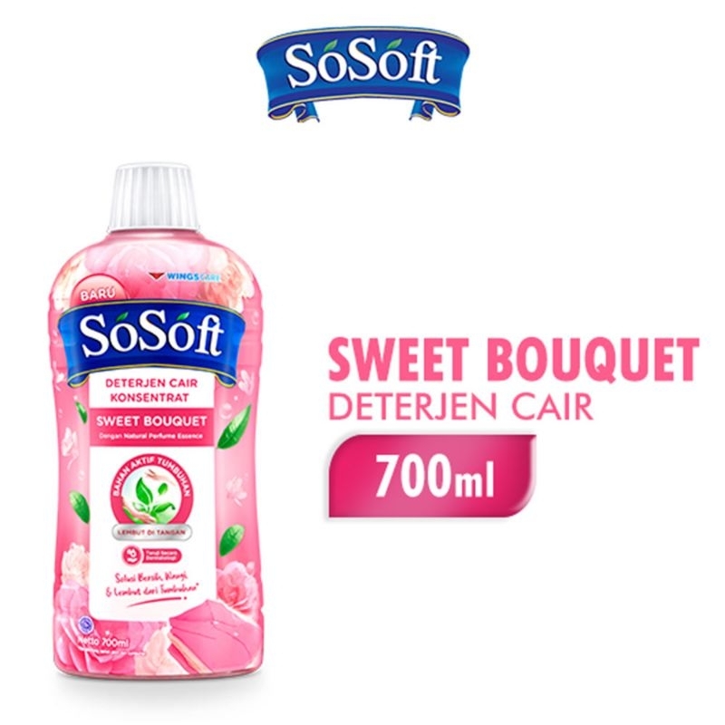 Jual SO SOFT Deterjen Cair Konsentrat Botol Sosoft 750ml/700 ML ...
