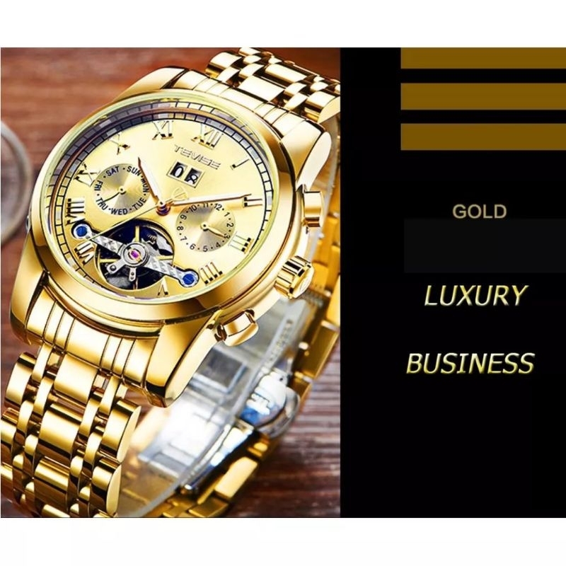 Jual jam mekanik otomatis automatic mechanical tourbillon Tevise ...