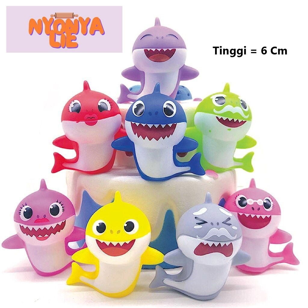 Jual CCA61 Topper Baby Shark Figure Hiasan Kue Ultah Ikan Hiu Mainan ...