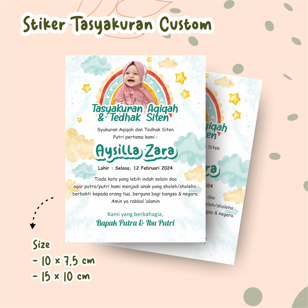 Jual STIKER LABEL SYUKURAN KELAHIRAN - AQIQAH BAYI/ANAK CUSTOM | Shopee ...